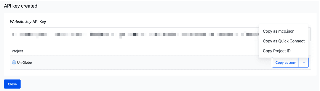 API keys | Uniform DXP documentation