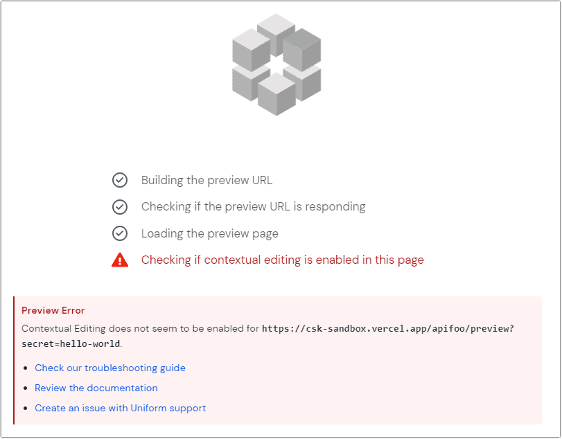 Troubleshoot preview mode | Uniform DXP documentation