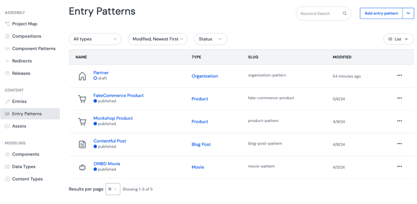 Entry patterns in Uniform | Uniform DXP documentation
