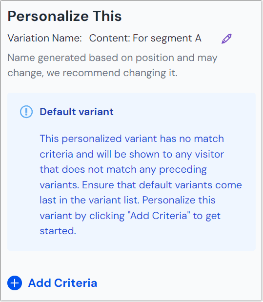 Canvas personalization | Uniform DXP documentation
