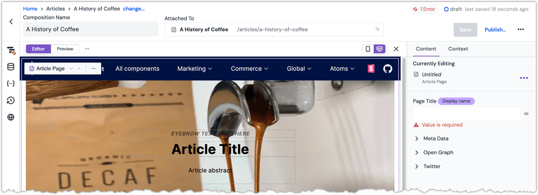Create a composition component | Uniform DXP documentation