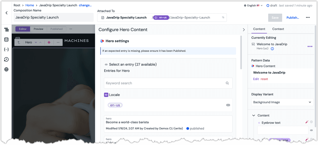 Build landing page | Uniform DXP documentation